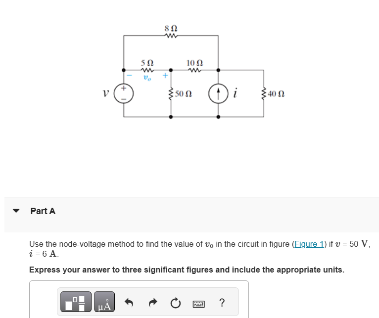 Solved Part AUse the node-voltage method to find the value | Chegg.com