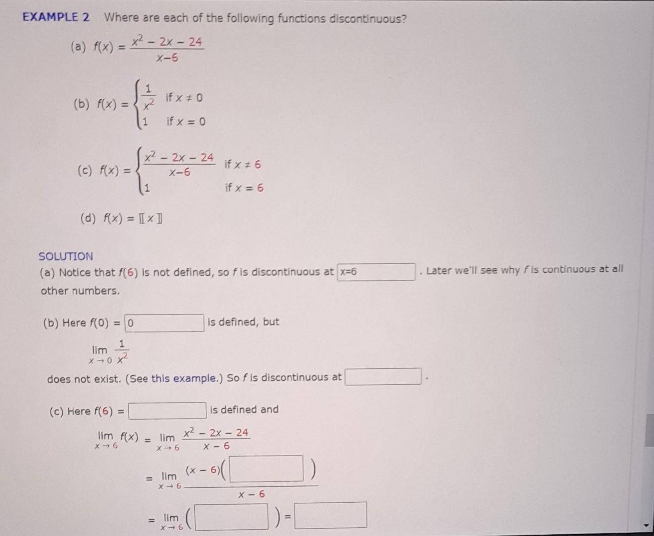 Solved EXAMPLE 2 Where are each of the following functions | Chegg.com