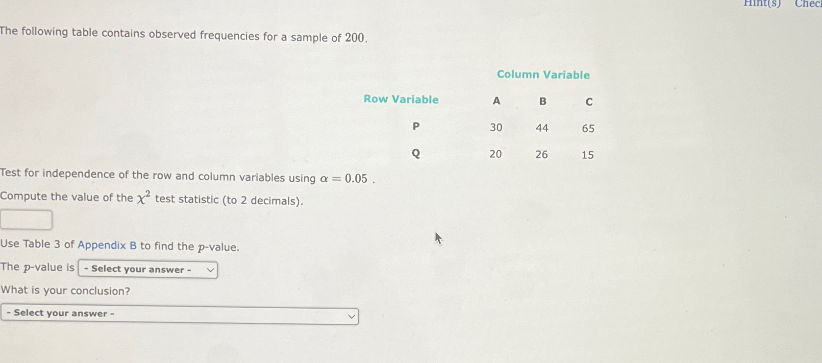 Solved The following table contains observed frequencies for | Chegg.com