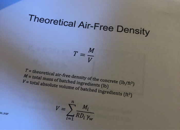 Solved Gravimetric Air Content A = (1 -->) * 100% A = air | Chegg.com