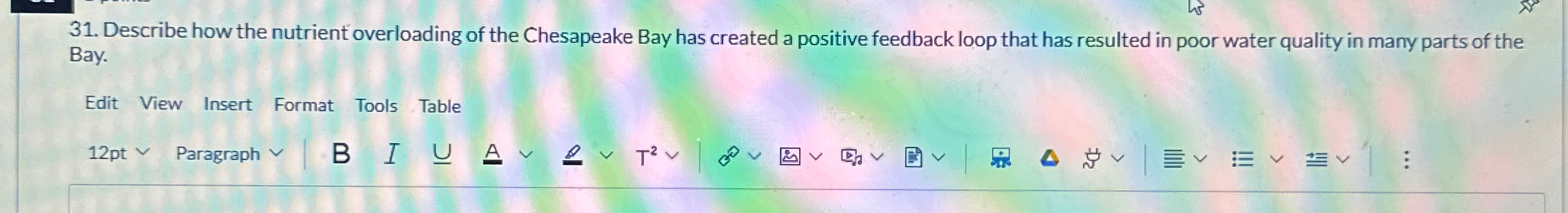 Solved Describe how the nutrient overloading of the | Chegg.com
