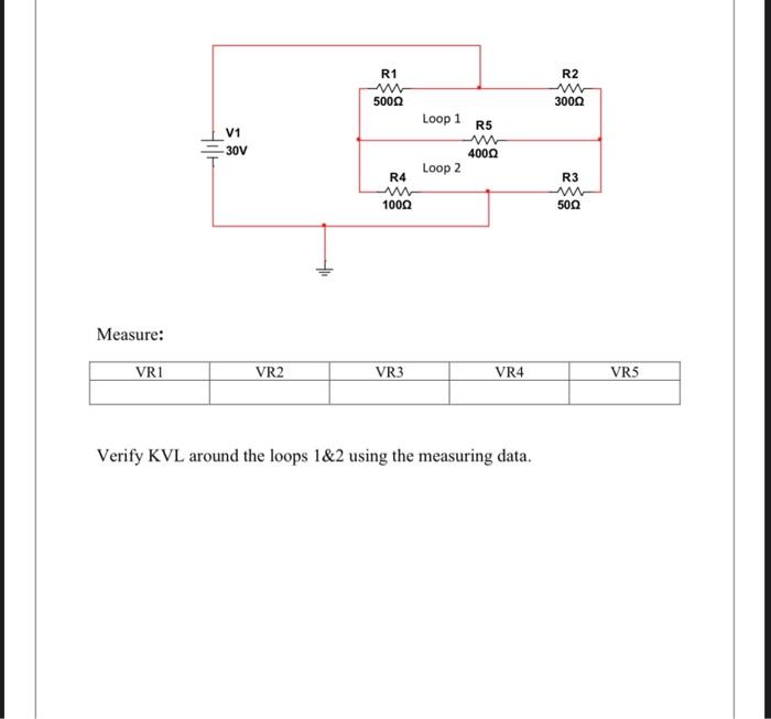 Solved Measure: VR1 tilt V1 -30V VR2 R1 50002 R4 ww 10002 | Chegg.com