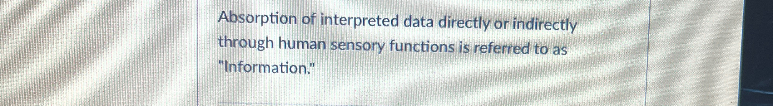 Solved Absorption of interpreted data directly or indirectly | Chegg.com