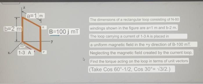 The dimensions of a rectangular loop consisting of | Chegg.com