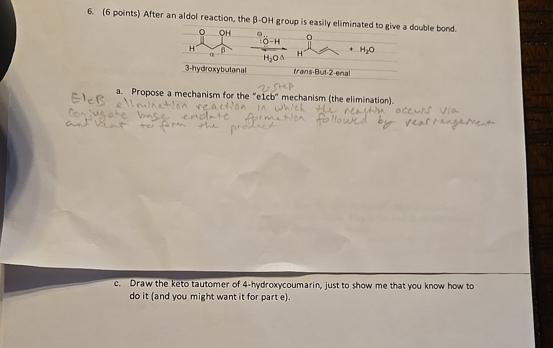 Solved i need help drawing mechanism and part c.After an | Chegg.com