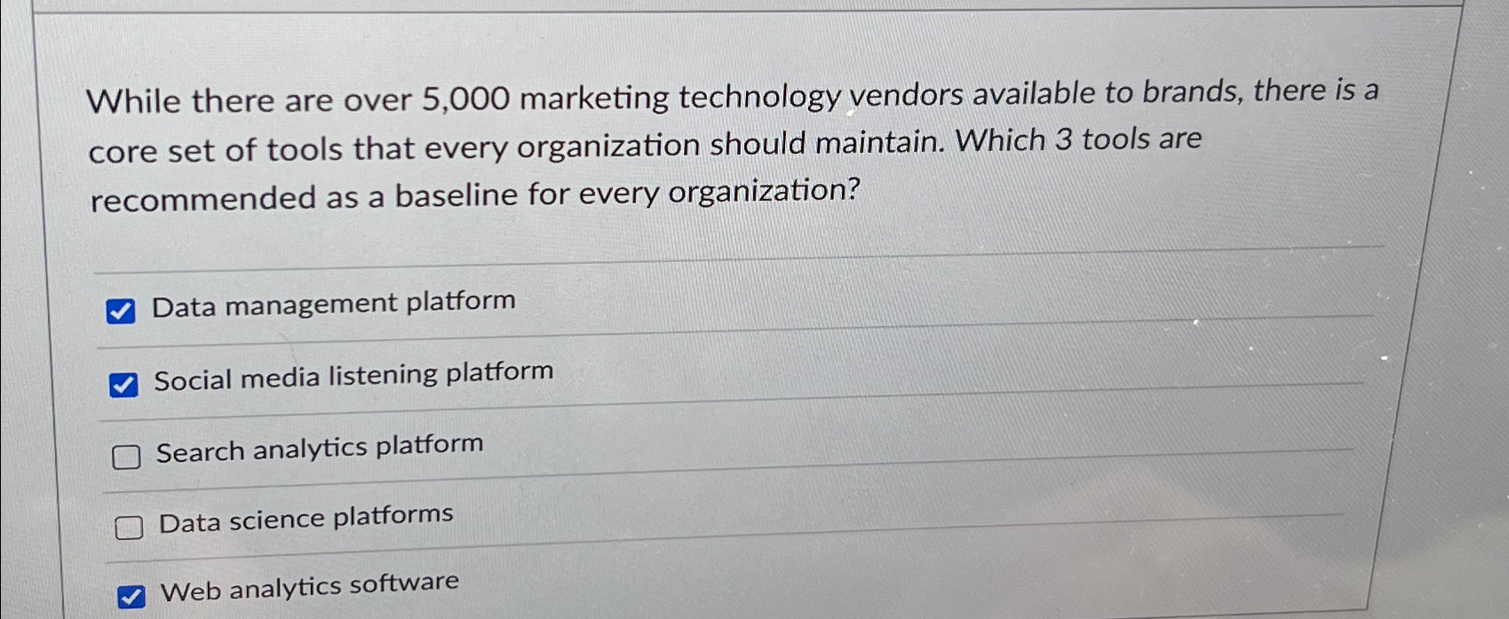 Solved While there are over 5,000 ﻿marketing technology | Chegg.com