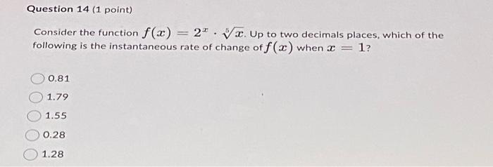 Solved Consider the function f(x)=2x⋅5x. Up to two decimals | Chegg.com