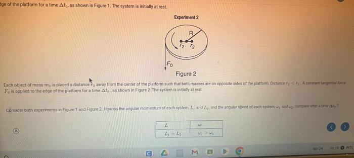 Solved Two small objects of mass mp and a rotating platform | Chegg.com