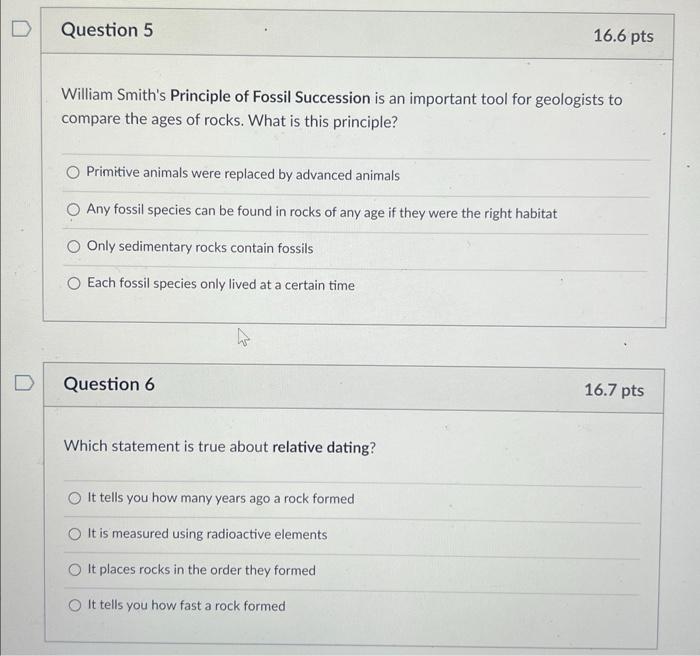 William Smith's Principle of Fossil Succession is an | Chegg.com