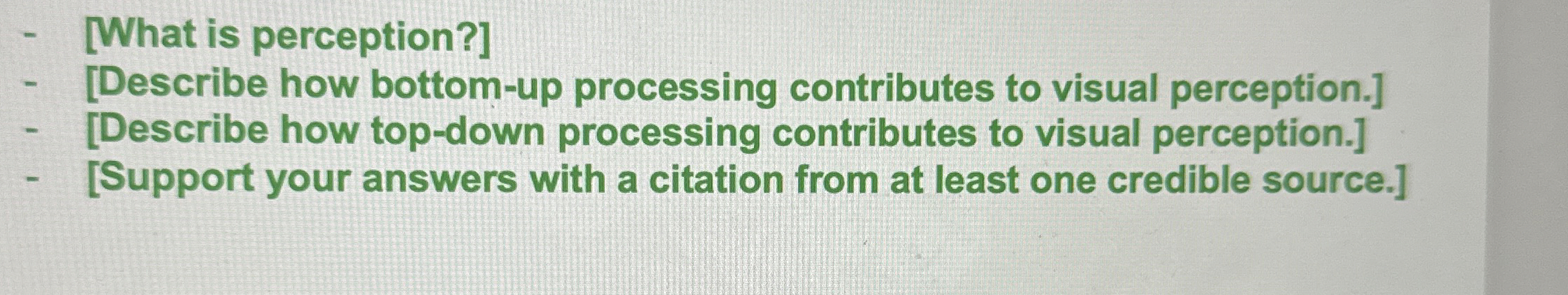 Solved [What is perception?][Describe how bottom-up | Chegg.com