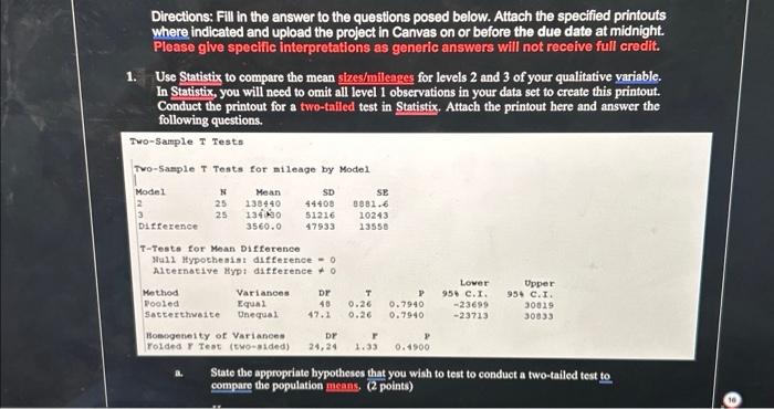 Solved Directions: Fill in the answer to the questions posed | Chegg.com