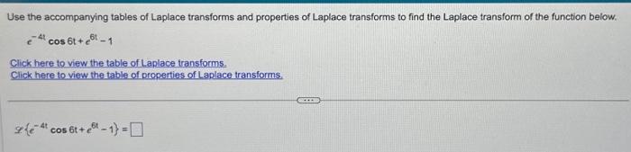 Solved Use the accompanying tables of Laplace transforms and | Chegg.com