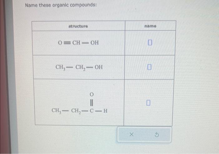 Solved Name these organic compounds: | Chegg.com