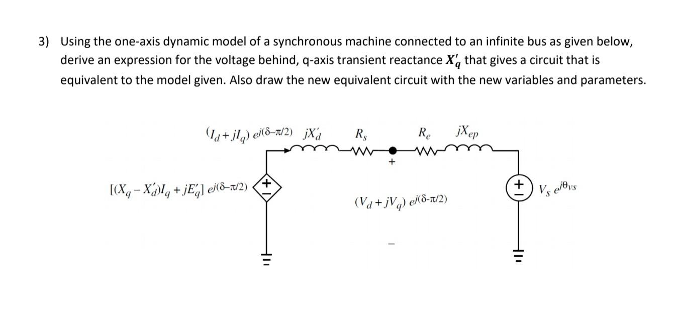 Using The One Axis Dynamic Model Of A Synchronous