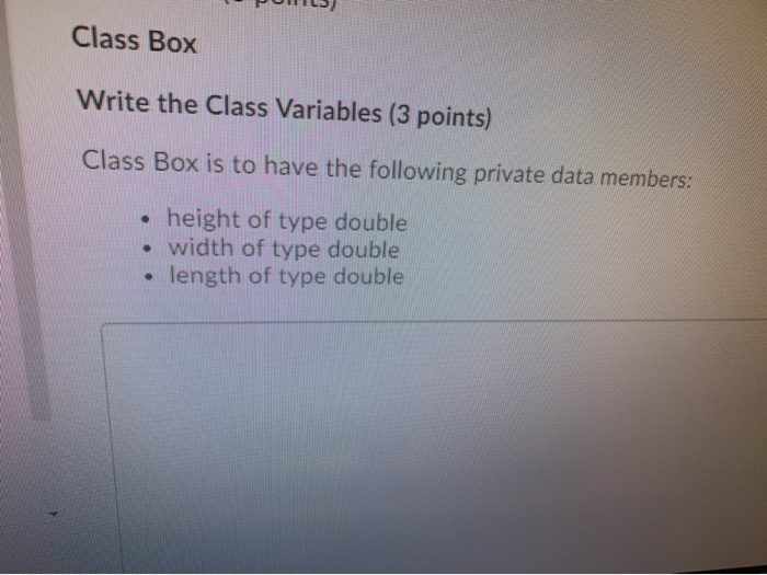 Solved Class Box Write the Class Variables (3 points) Class | Chegg.com