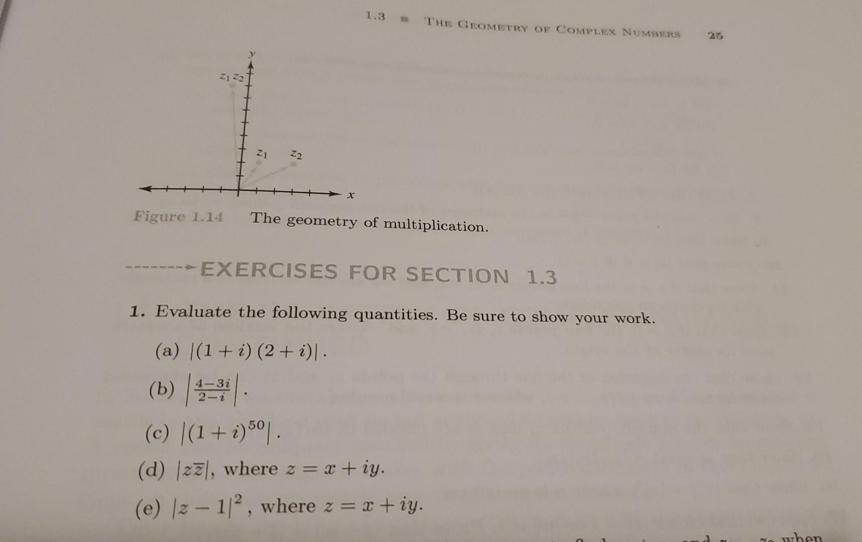 Solved 1.3 THE GEOMETRY OF COMPLEX NUMBERS 25 21 22 Figure | Chegg.com