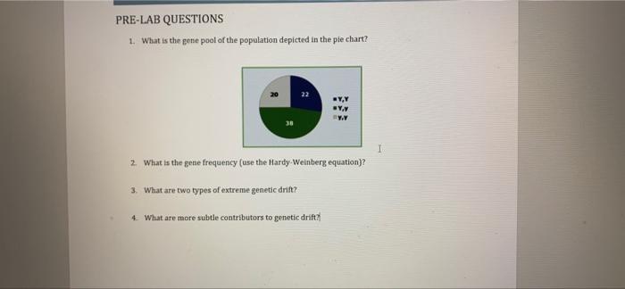 Solved PRE-LAB QUESTIONS 1. What is the gene pool of the | Chegg.com