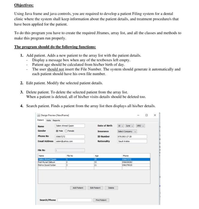 Obiectives: Using Java frame and java controls, you | Chegg.com