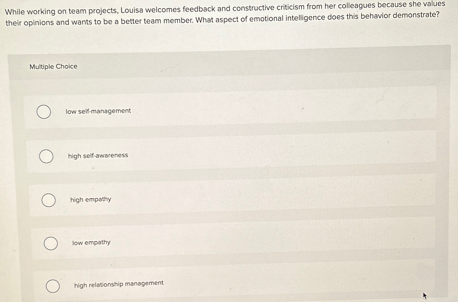 Solved While working on team projects, Louisa welcomes | Chegg.com