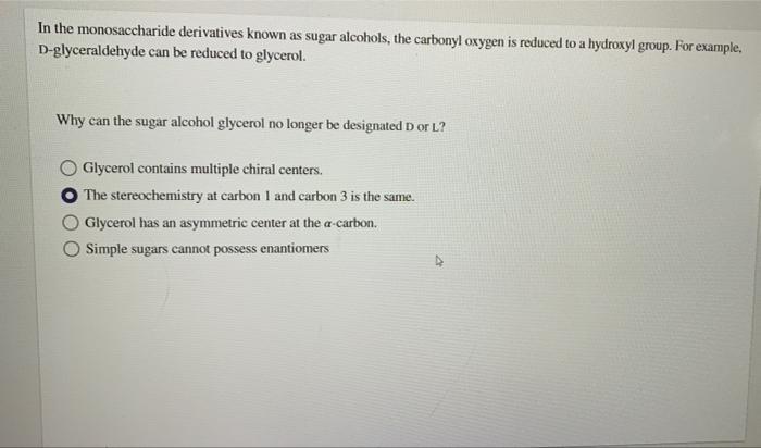 Solved In the monosaccharide derivatives known as sugar | Chegg.com