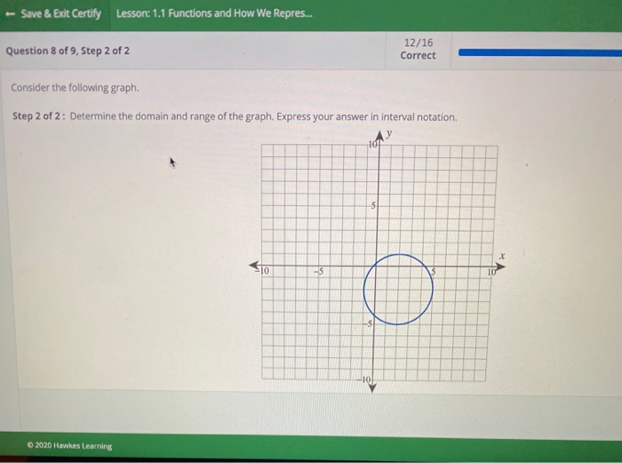 Solved - Save & Exit Certify Lesson: 1.1 Functions and How | Chegg.com