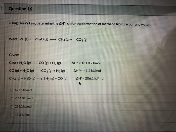 Solved using hess’s law, determine delta H for the formation | Chegg.com