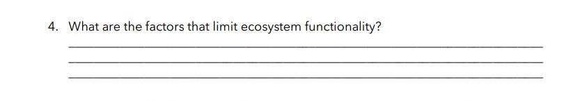 Solved 4. What are the factors that limit ecosystem | Chegg.com