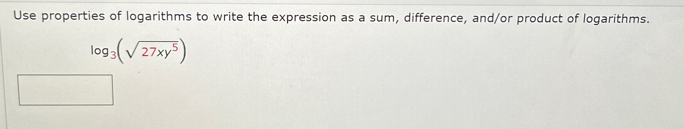 Solved Use properties of logarithms to write the expression | Chegg.com