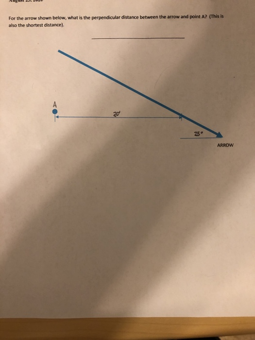 Solved For the arrow shown below, what is the perpendicular | Chegg.com