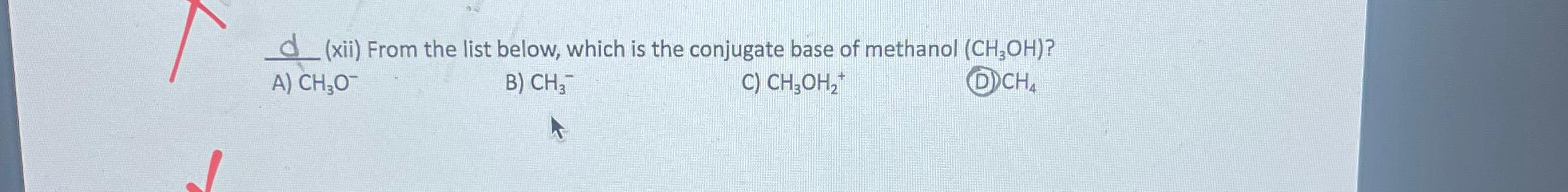 Solved d (xii) ﻿From the list below, which is the conjugate | Chegg.com