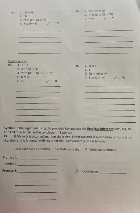 Use the first four rules of inference only (that is, | Chegg.com