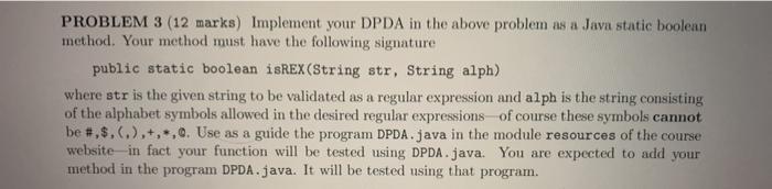 Solved public class DPDA { public static final char | Chegg.com