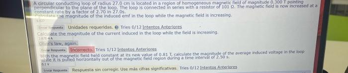 Solved A circular conducting loop of radius 27.0 cm is | Chegg.com