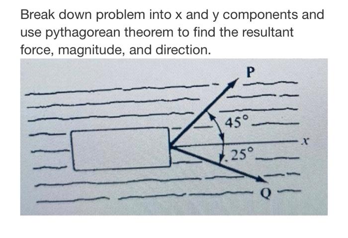 Solved Break down problem into x and y components and y use | Chegg.com