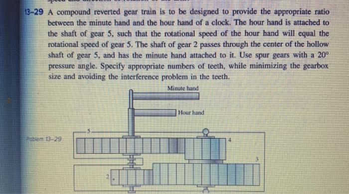 Solved 13-29 A compound reverted gear train is to be | Chegg.com