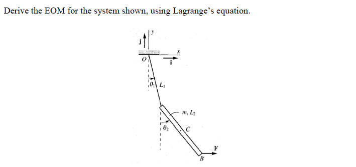 Solved Derive the EOM for the system shown, using Lagrange's | Chegg.com