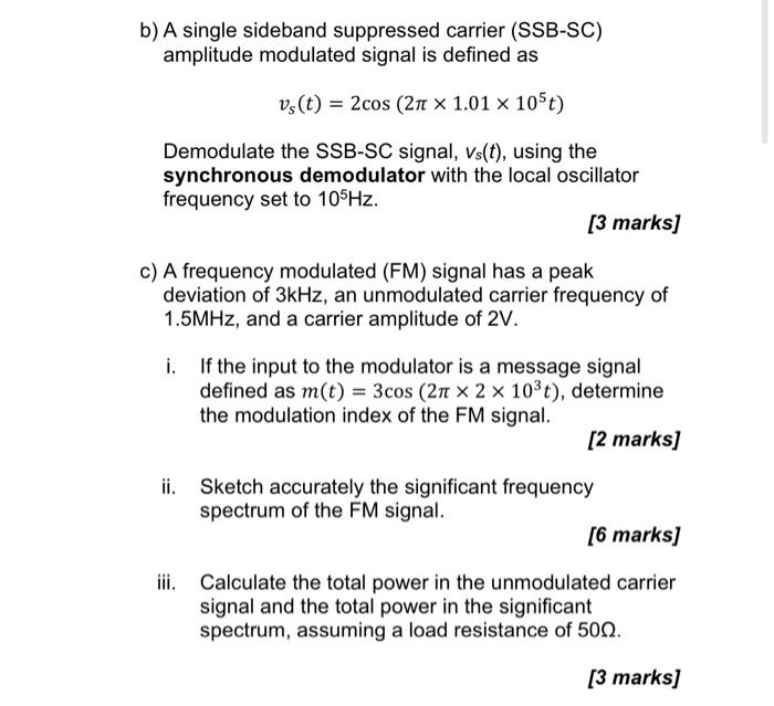 Solved 1. a) A Double-Sideband Amplitude Modulator is shown | Chegg.com