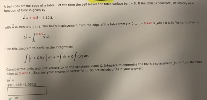 Solved A ball rolls off the edge of a table. Let the time | Chegg.com