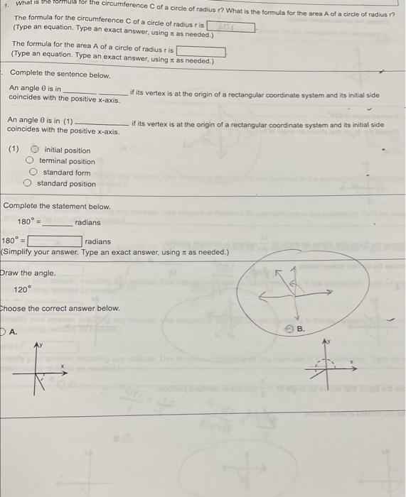 Solved 1. What is the tomua for the circumference C of a | Chegg.com