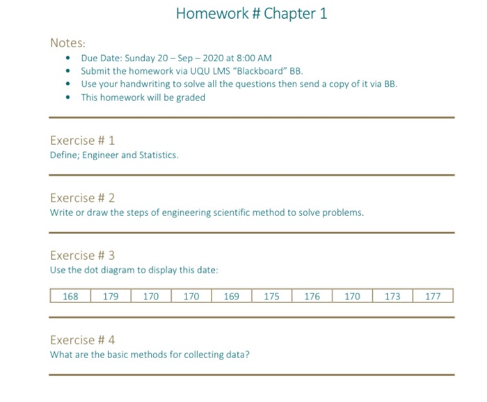 Solved Homework # Chapter 1 Notes: • Due Date: Sunday 20 - | Chegg.com