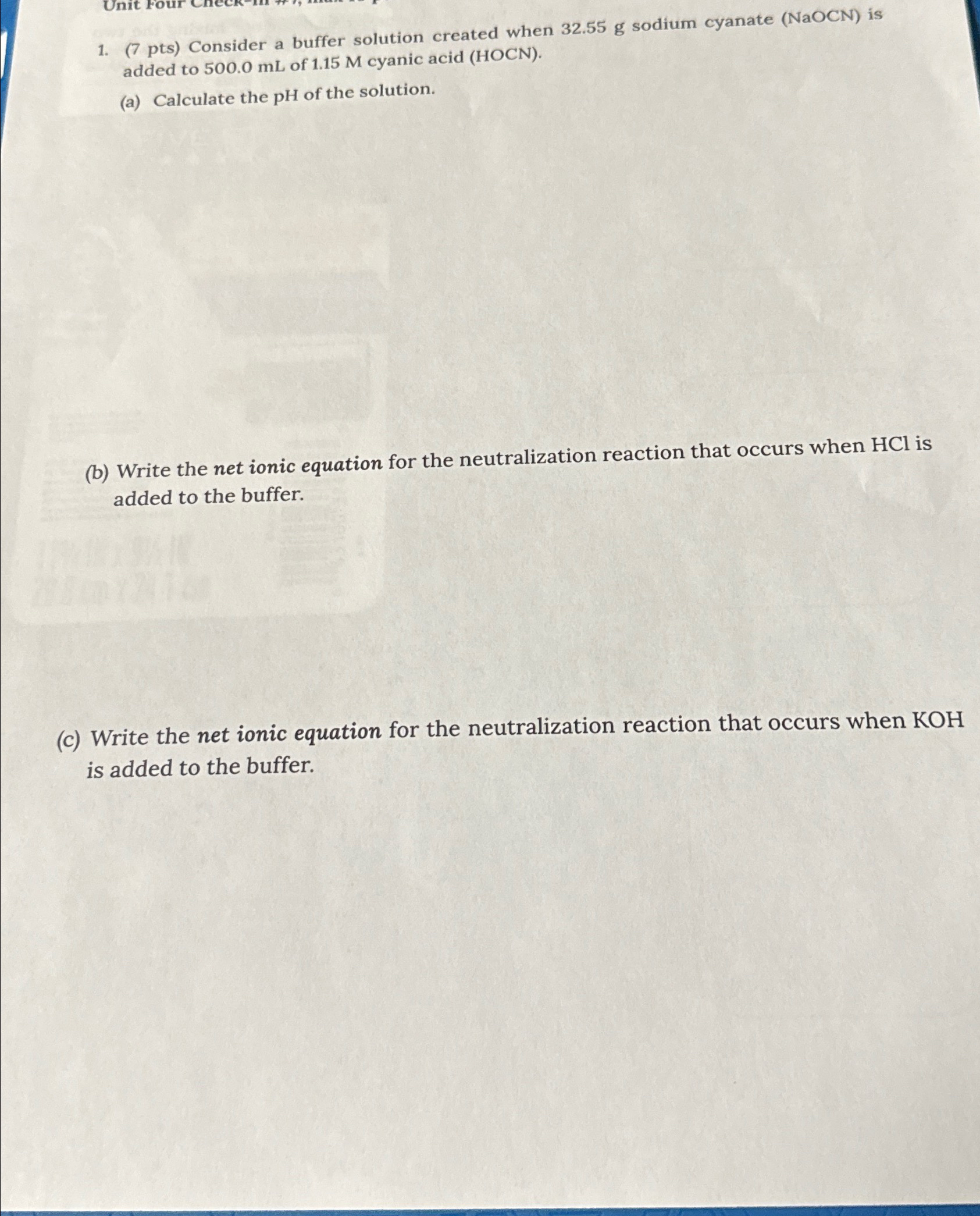 Solved Consider a buffer solution created when 32.55g | Chegg.com