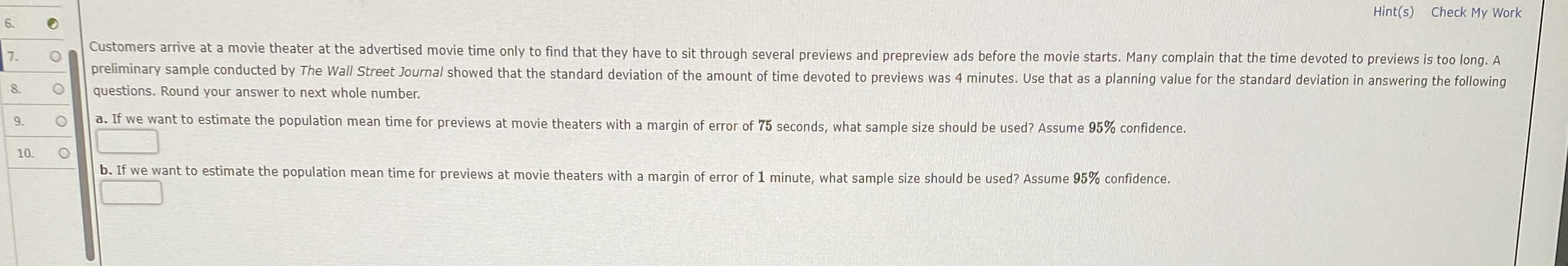 Solved by an EXPERT Hint(s) ﻿Check My Work7. ﻿questions. Round your | Chegg.com