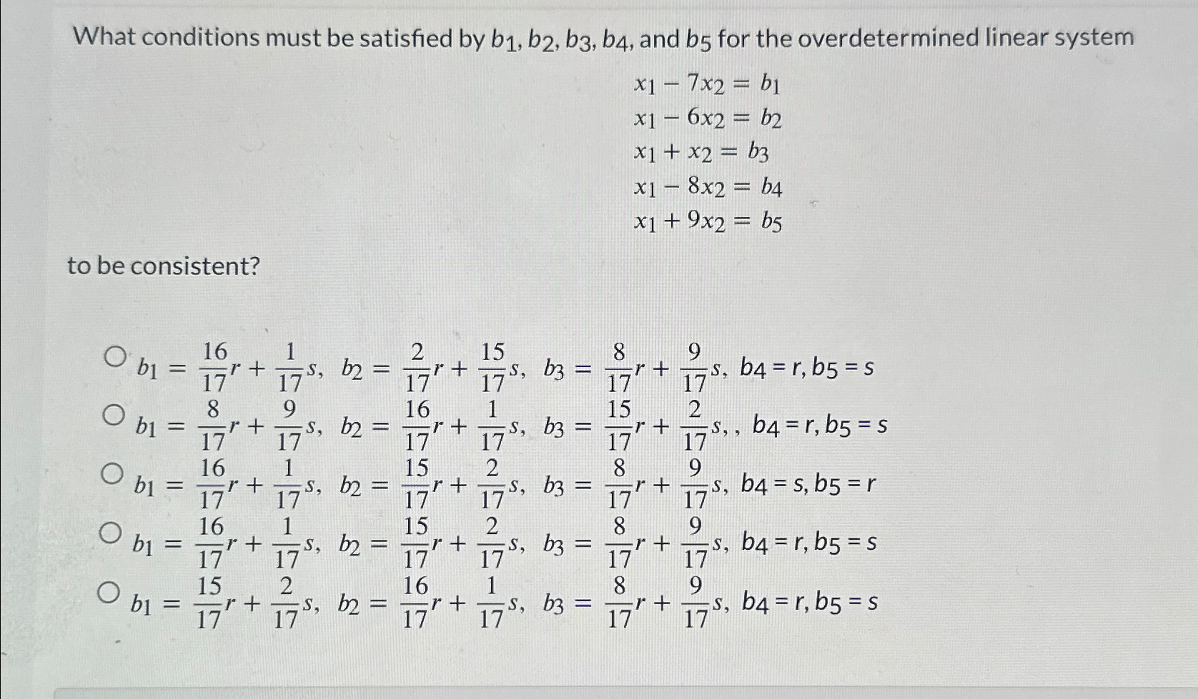 Solved What conditions must be satisfied by b1,b2,b3,b4, | Chegg.com