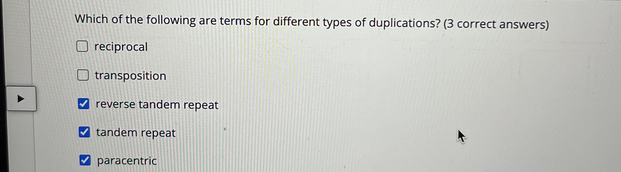 Solved Which of the following are terms for different types | Chegg.com