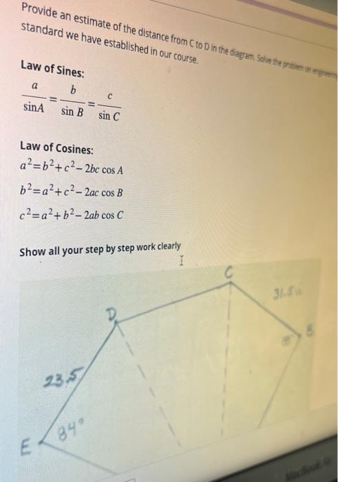 Solved Law of Si sinAa=sinBb=sinCc Law of Cosines: | Chegg.com