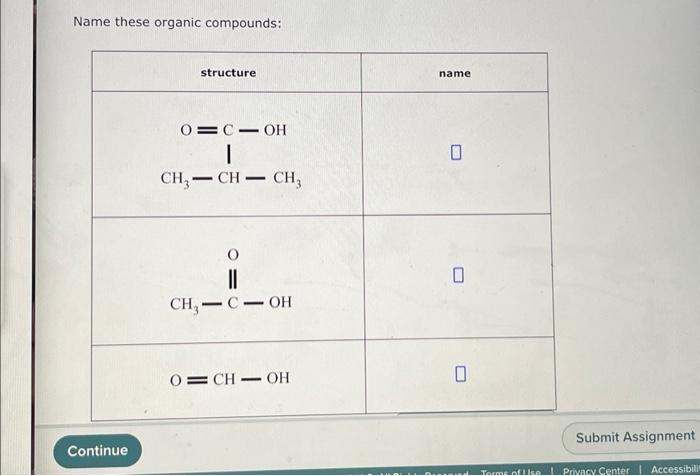 Solved Name these organic compounds: | Chegg.com
