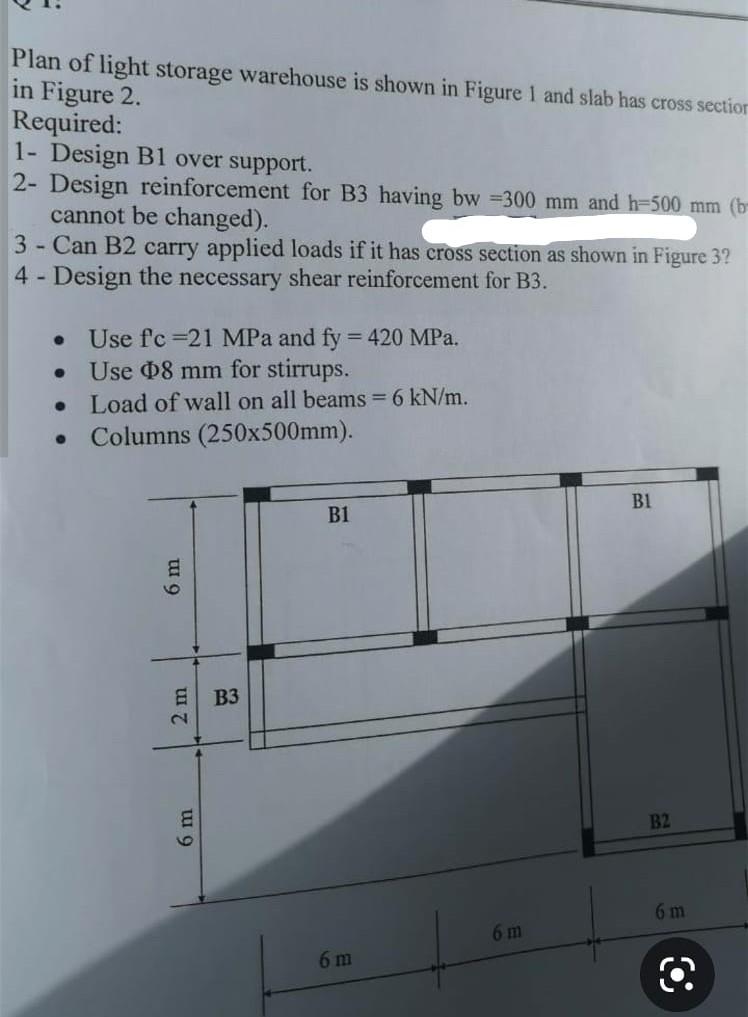 Solved Plan of light storage warehouse is shown in Figure 1 | Chegg.com