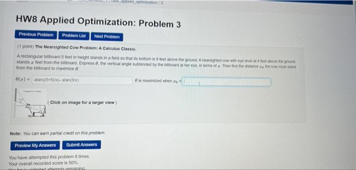 Solved pred optimization 3 HW8 Applied Optimization: Problem | Chegg.com