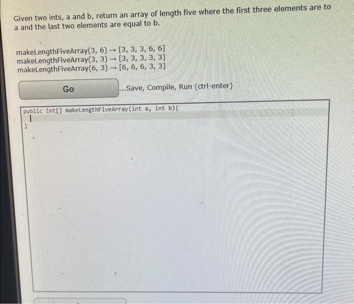 Solved Given an int, num, return an array of length three | Chegg.com