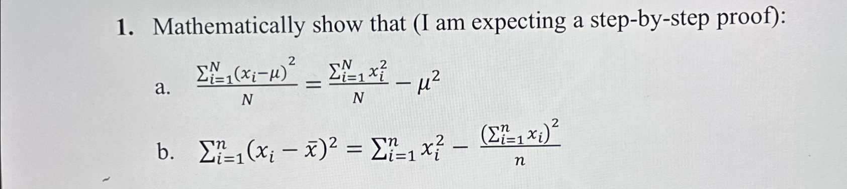 Solved Mathematically show that (I am expecting a | Chegg.com